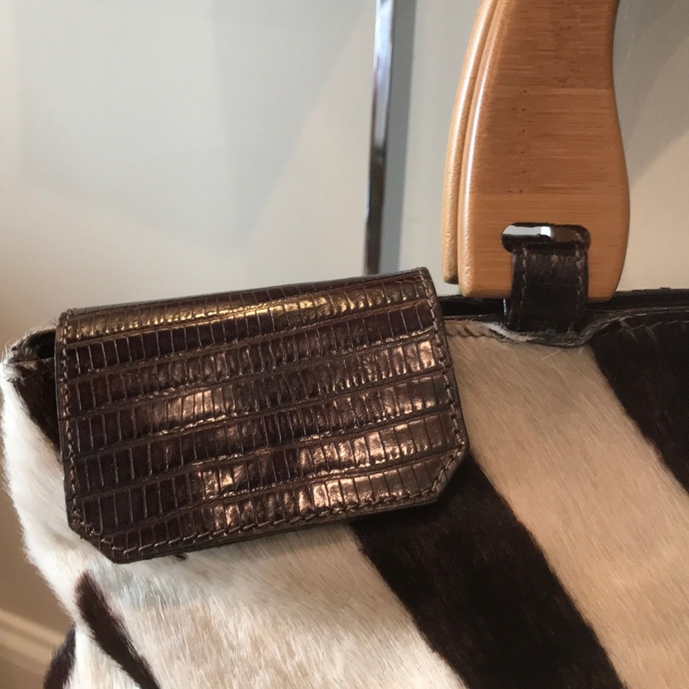 Large Ponyhair Zebra Handle Handbag - Gem